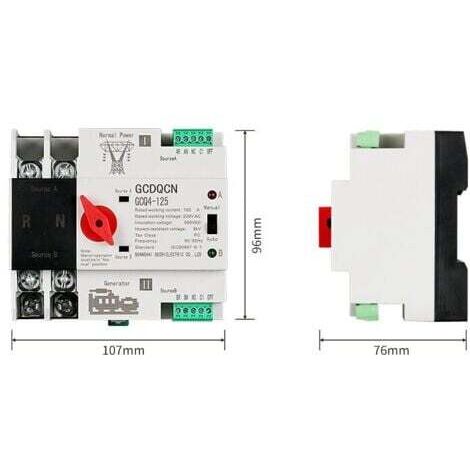Interruptor de transferencia automática de doble potencia 2P100A, aislado a nivel de PC ...