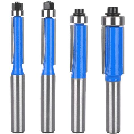 4 Pcs Set Fraise Defonceuse 8mm Tige, Fraise a Copier a Bois, Fraises pour Défonceuses avec ...