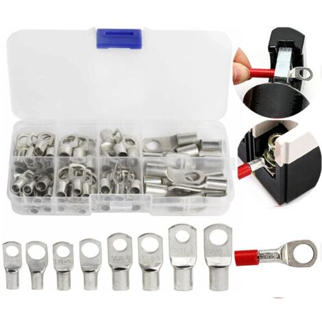 60 Pcs Cosses Électrique Trou Boulon En Cuivre Étamé Connecteurs Sc À Sertir/Souder Pour Câble ...