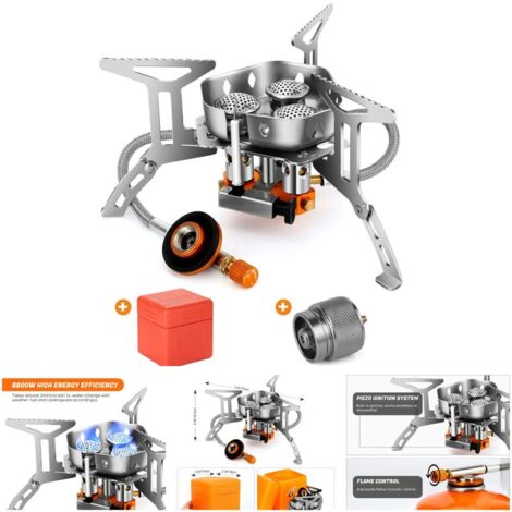 Réchaud à gaz mini portable extérieur en acier inoxydable 5.9"3.35 ...