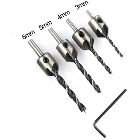 Foret et Mèche de Perceuse Pièce à Tête Fraisée Alésage du Bois Guide ...