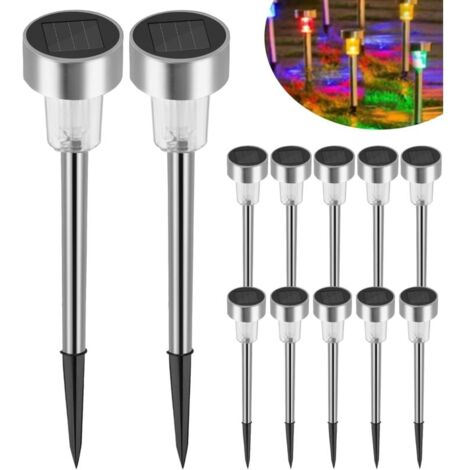 Luci solari da giardino per esterni, set da 12 luci da giardino impermeabili, lampada senza fili ...