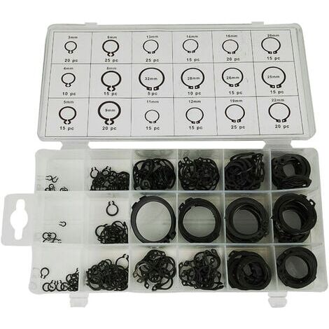 Seeger, 300 clip per anello elastico, seeger per albero, nero, tipo C ...