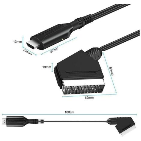 Cavo SCART a HDMI - Adattatore SCART a HDMI - Convertitore video audio ...