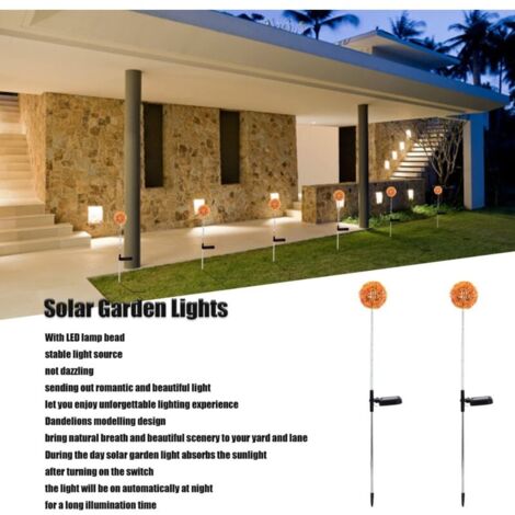 Luci solari da esterno a forma di dente di leone, 2 set di luci solari ...