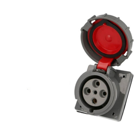 Presa femmina trifase CEE, 4 x 63A, inclinata IP67