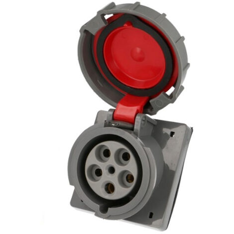 Presa femmina trifase CEE, 5 x 63A, inclinata IP67