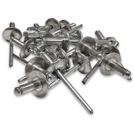 250 RIVETTI IN ACCIAIO EXTRA LARGHEZZA 16 mm TESTA 4,8 X 12