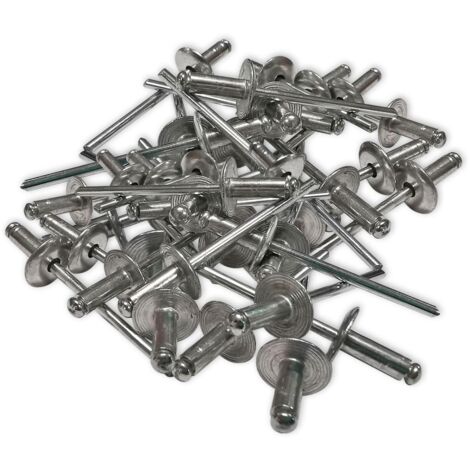 500 RIVETTI IN ALLUMINIO A TESTA EXTRA LARGHEZZA 12 mm 4 X 10 CORDE D ...