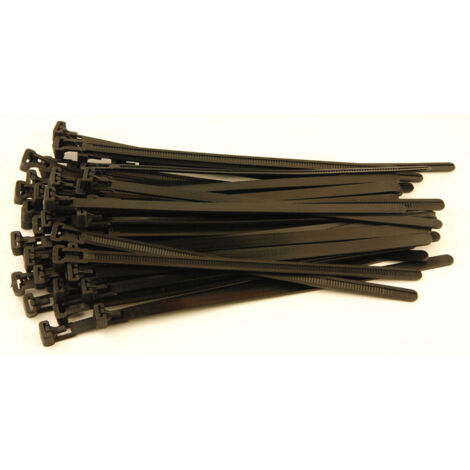 Fascette stringicavo Nero 350 x 7.6 mm Riutilizzabile - 50 Fascette di cablaggio in plastica