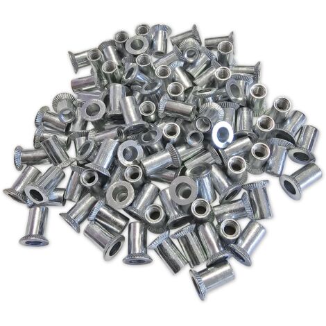 Inserti filettati a testa svasata da 4 mm in Acciaio Zincato (100 inserti)