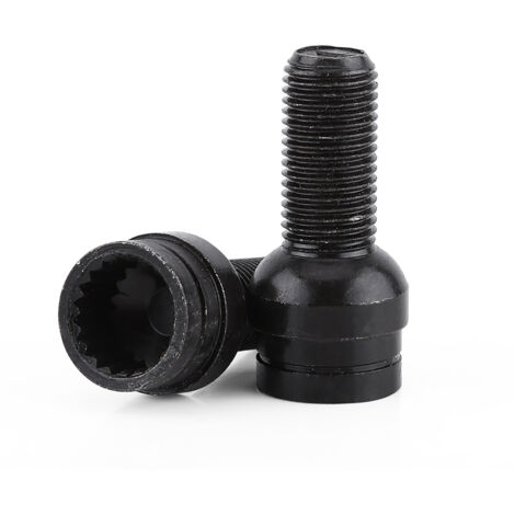Jeffergarden Juego de tuercas de bloqueo de perno de rueda de acero negro, 4 + 1 M14 x 1,5 MM ...