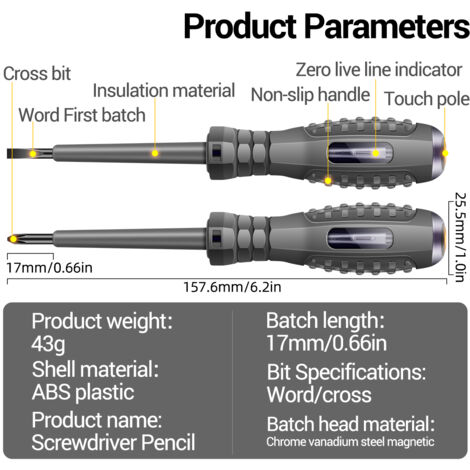 Jeffergarden Aneng B04 2pcs probador de voltaje eléctrico lápiz ...