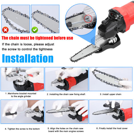 Jeffergarden Kit de conversión de motosierra, amoladora angular, juego ...