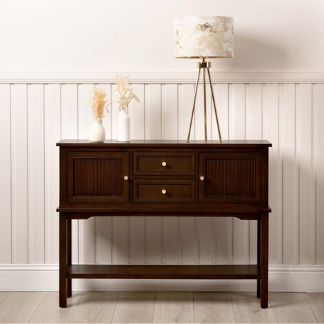 Vanity Living 106cm Wide Sideboard, 2 Drawers 2 Door Wooden Storage ...