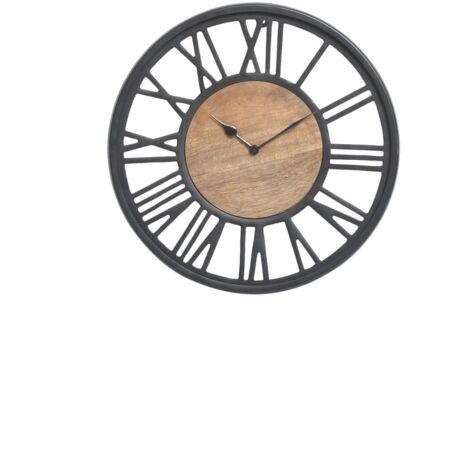 40cm Wall Clocks for Living Room Decor, Black Finish and Wooden Wall ...