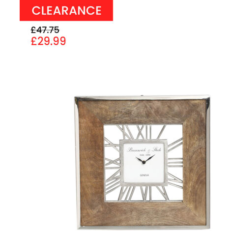 40cm Wall Clocks for Living Room Decor, Wooden and Metal Modern Wall ...