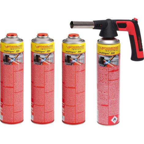 ROTHENBERGER Industrial RS 300 Brenner Aufsatz inkl. 4 x Multigas 338g ...