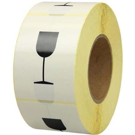 Warnetiketten Maße 75x105mm Papier weiß Symbol Vorsicht zerbrechlich ...