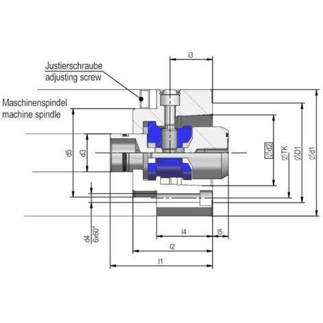 Röhm Anbauflansch mit Einbauspannsatz HSK-C, Nenngröße 40 - 820803
