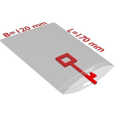 Druckverschlussbeutel m.Eurolochung Maße 120x170mm S.50µ PE transparent ...