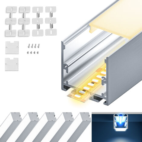 KOSOOM Profilo in alluminio per strisce LED,coperchio opaco,adatto per ...