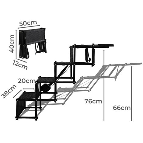 Skylos Pet Stairs Dog Ramp 4 Soft Steps for Car SUV Booster Foldable ...