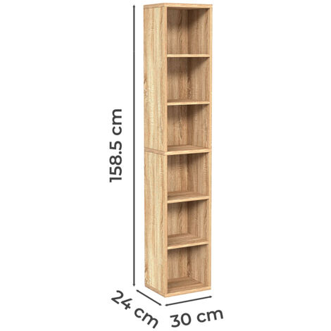 Levede Bookcases Book Shelf Shelving Storage Unit Slim Wood Office Home ...