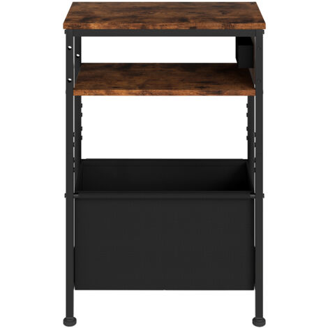 Slim Side Table with Charging Station Storage Narrow End Table Sofa ...