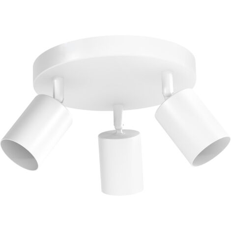 EMITTO 3-Way Spotlight Ceiling Light Adjustable GU10 Modern White Round ...