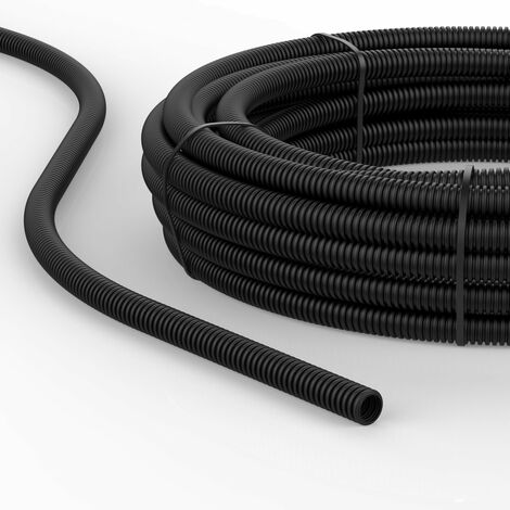 5m PP Wellrohr schwarz ungeschlitzt M20 innen Ø 19 mm UV- und Hitze ...