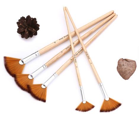 Sollbry 5-teiliges Malpinsel-Set, Nylon-Fächerpinsel, Künstlerpinsel ...