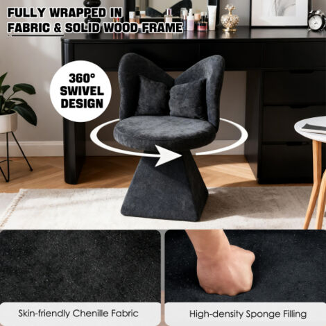 Chaise de coiffeuse avec dossier papillon, chaise pivotant, pour salon ...