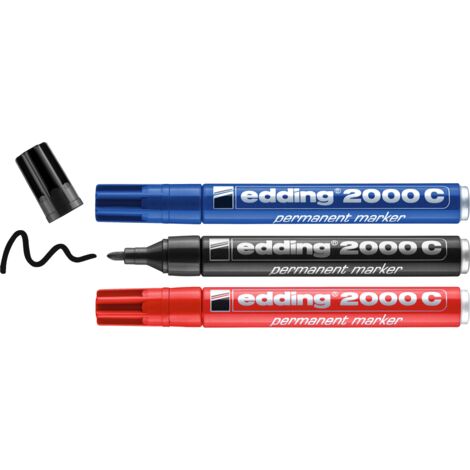 edding - 3 Marqueurs permanents Aluminium recyclé e-2000C Assortis ...