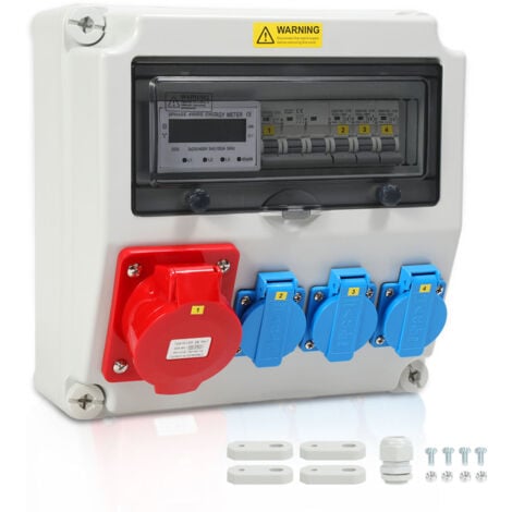 Jopassy Wandverteiler mit Stromzähler 3-Phasen und MCB,5 Polig ...