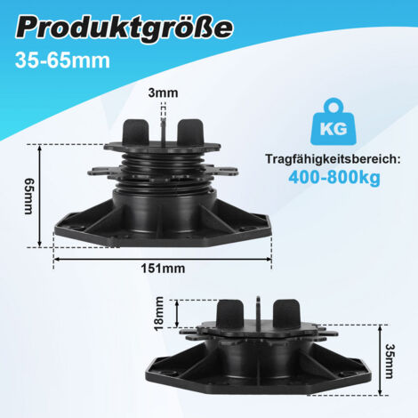 Jopassy 10 Stück Stelzlager 35-65mm Terrassenlager mit Fugenkreuz ...