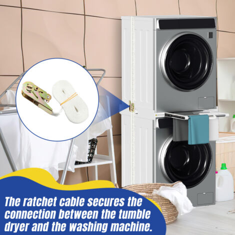 Jopassy Kit Apilable Lavadora/Secadora Blanca, Columna Extraíble ...