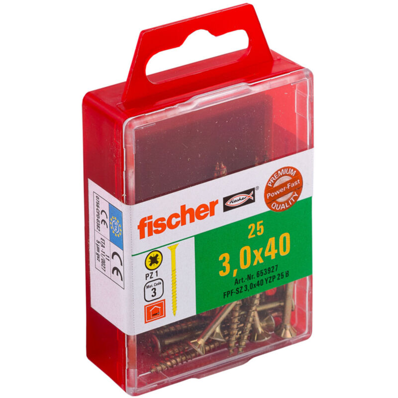 fischer Power-Fast 3,0x40 Senkk. gevz TG PZ