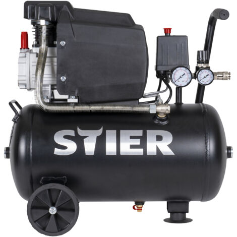 STIER Kompressor LKT 240-8-24, 1100 W, max. Druck 8 bar, 24 Liter Tank ...