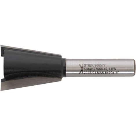 STIER Zinkenfräser HW 8 mm Durchmesser 20mm NL26 mm 10 Grad