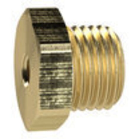 Riegler Reduziernippel kurz, G 1/8 a., M5 i., SW 14, Messing