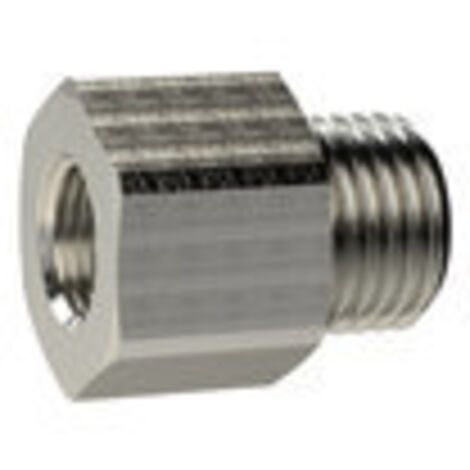 Riegler Reduziernippel lang, G 3/8 a., G 1/4 i., SW 19, Messing vern.