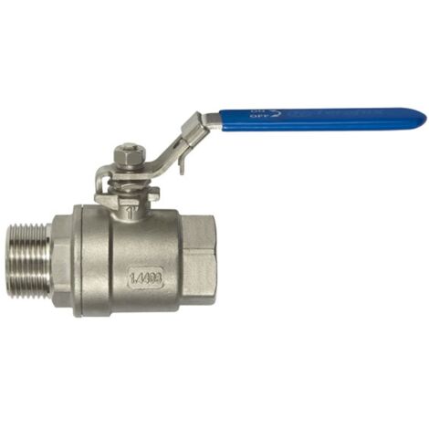 Riegler Edelstahlkugelhahn, 2-teilig, Innen-/Außengewinde, G 1 1/2, DN 40