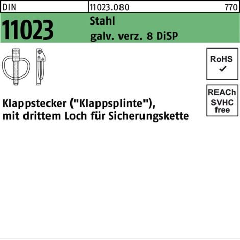 DIN 11023 Klappstecker 5 x 32 gal Zn 8 DiSP (Dickschichtpass.) gal ZnDi ...