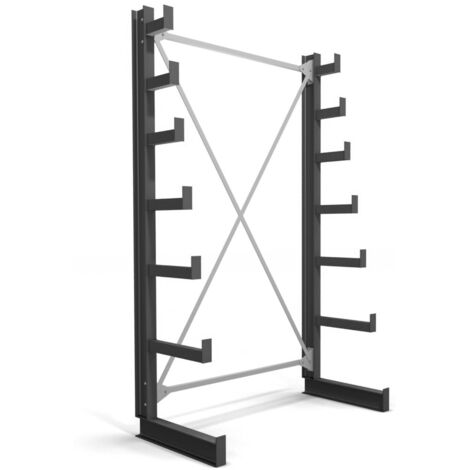 STIER Kragarmregal, einseitig, 1 Feld mit 6 abstiegenden Ebenen, BxHxT ...