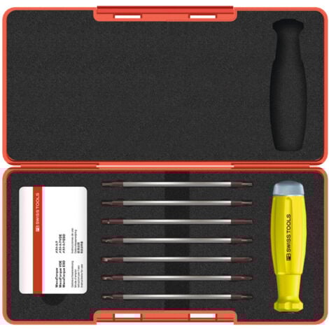 PB Swiss Tools Drehmoment-Schraubendreher-Sortiment, 8-teilig mit Skala, Wechselklingenaufnahme ...
