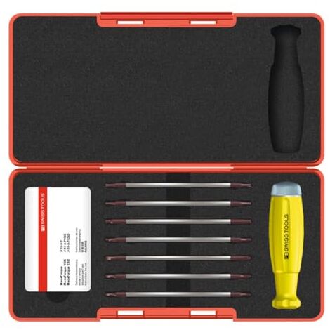 PB Swiss Tools Drehmoment-Schraubendreher-Sortiment, 8-teilig mit Skala, Wechselklingenaufnahme ...