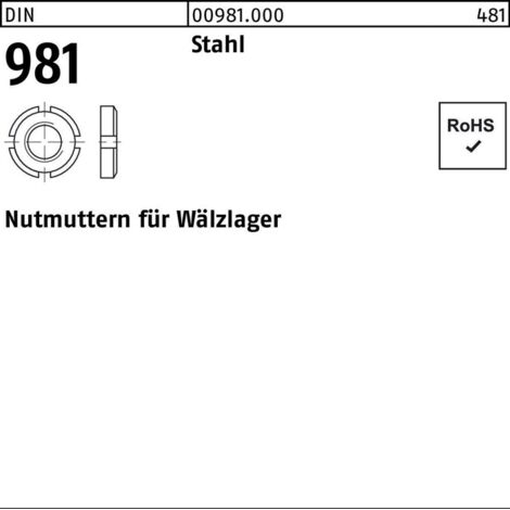 DIN 981 Nutmuttern für Wälzlager 14 H KM 0 M 10 x 0,75 S 10 Stk