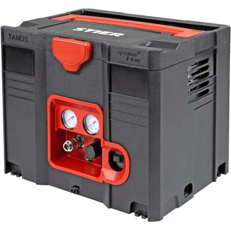 STIER Systainer Kompressor SKT 160-8-6, ölfrei, 1.100 W Motorleistung, SysMaster, kombinierbar ...