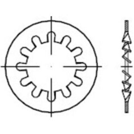 DIN 6797 Zahnscheibe, 1.4310 I 6,4 HP 1000 Stk